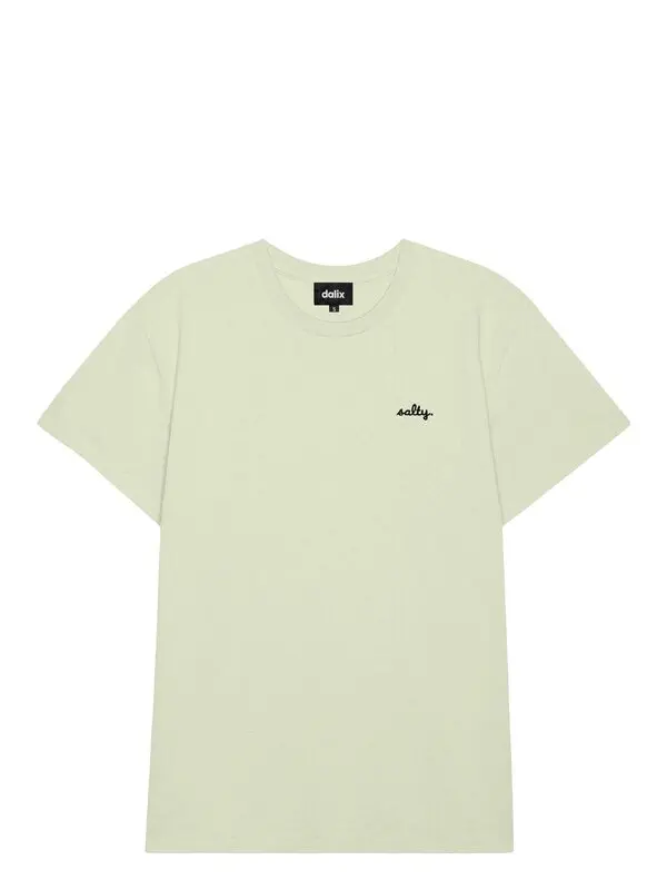 DALIX Salty Embroidered Everyday Tee - Cucumber