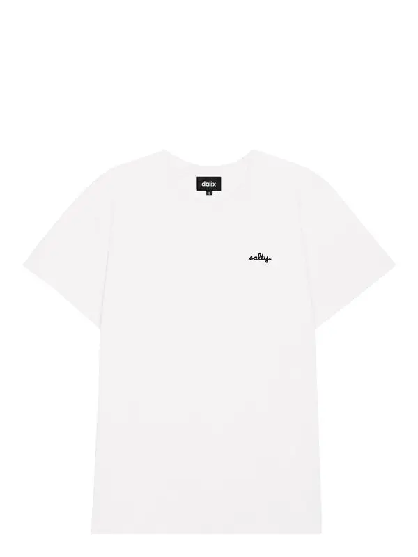 DALIX Salty Embroidered Everyday Tee - White