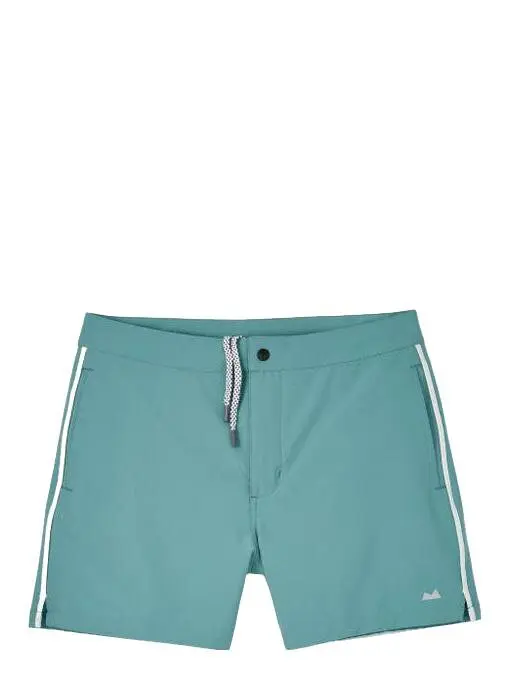 MYLES APPAREL Sutro Swim Trunk - Green Gray
