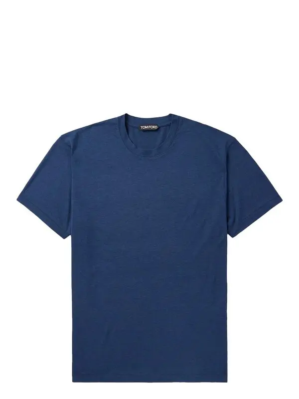 TOM FORD Lyocell And Cotton-blend Jersey T-shirt - Blue