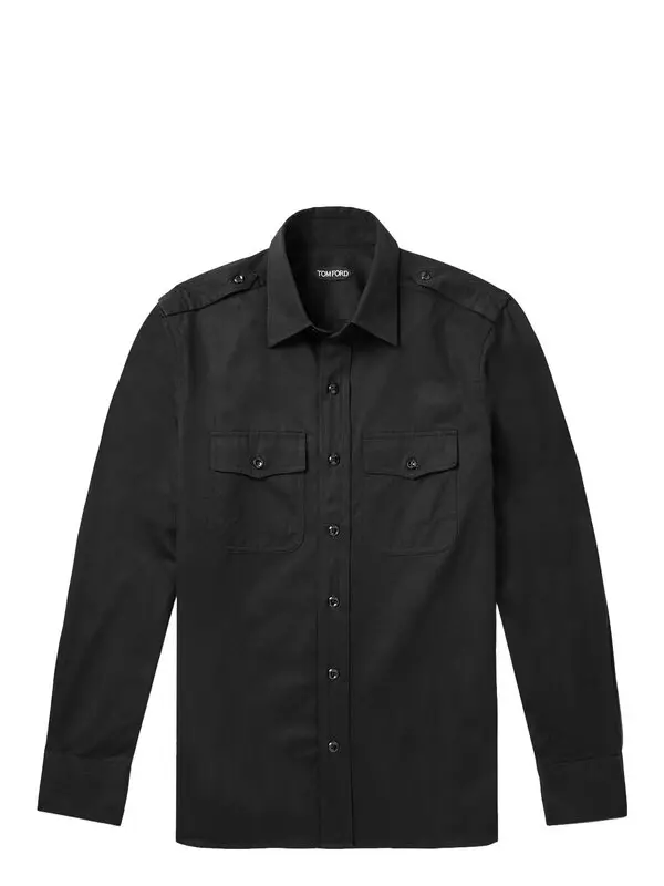 TOM FORD Cotton And Silk-blend Twill Shirt - Black