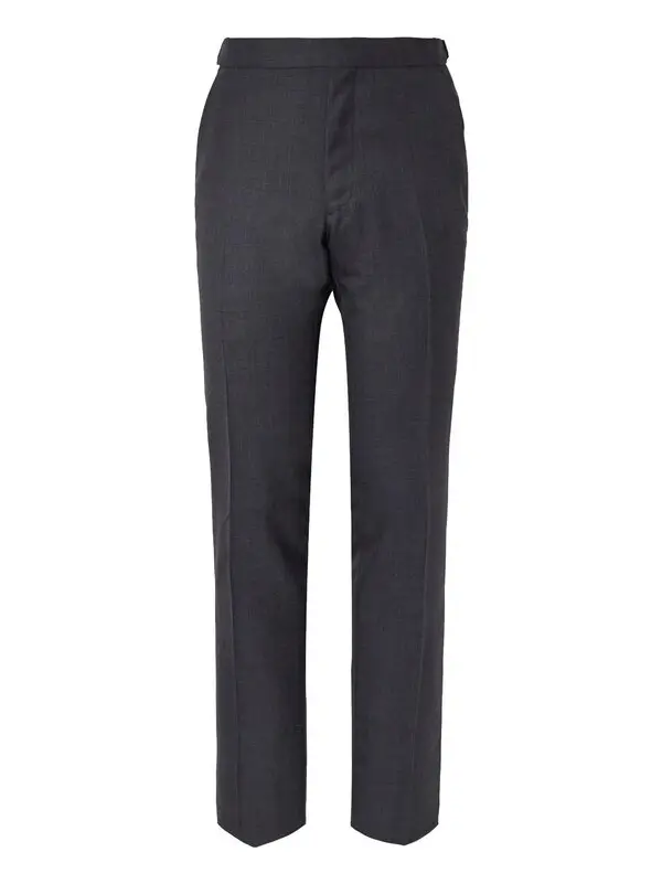 TOM FORD Shelton Straight-leg Wool-flannel Trousers - Gray