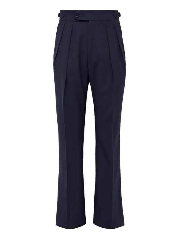 Richard James Hepworth Slim-fit Pleated Wool-crepe Trousers - Blue