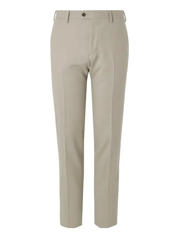 LARDINI Straight-leg Virgin Wool-blend Suit Trousers - Neutrals
