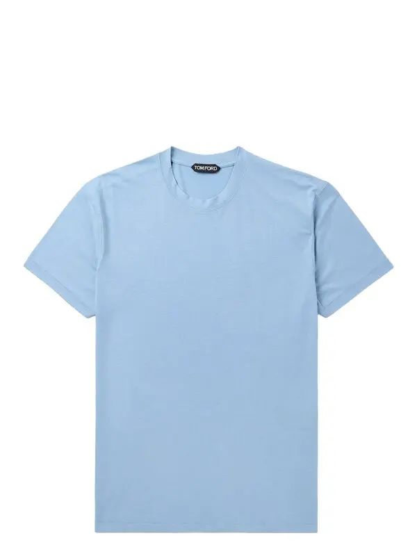 TOM FORD Lyocell And Cotton-blend Jersey T-shirt - Blue