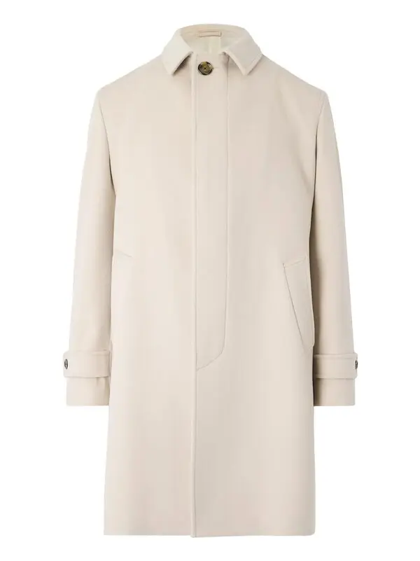 LARDINI Virgin Wool Overcoat - Neutrals