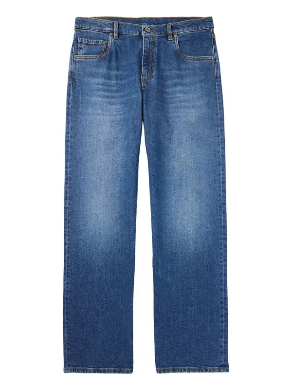 Etro Straight-leg Jeans With Logo Embroidery - Blue