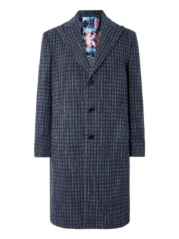 Etro Soho Wool Overcoat - Blue