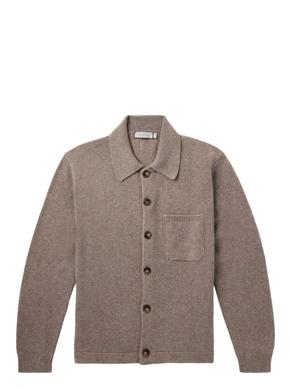 Canali Wool And Cashmere-blend Cardigan - Neutrals