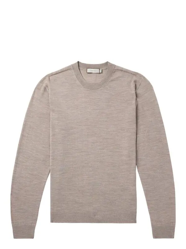 Canali Merino Wool Crew Neck Sweater - Neutrals