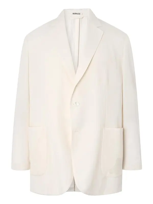 Auralee Oversized Cotton And Wool-blend Gabardine Blazer - Neutrals