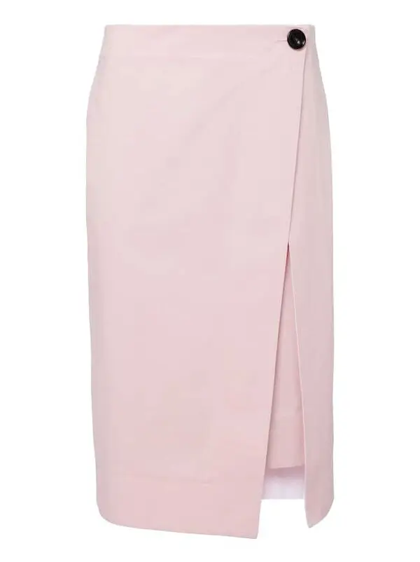 Bottega Veneta Cotton Twill Midi Skirt - Pink
