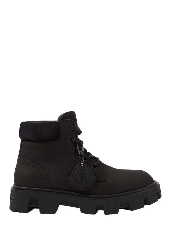 Moncler Peak City Leather Ankle Boots - Black