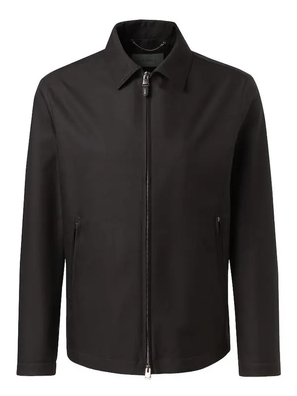 Canali Leather-trimmed Jacket - Brown