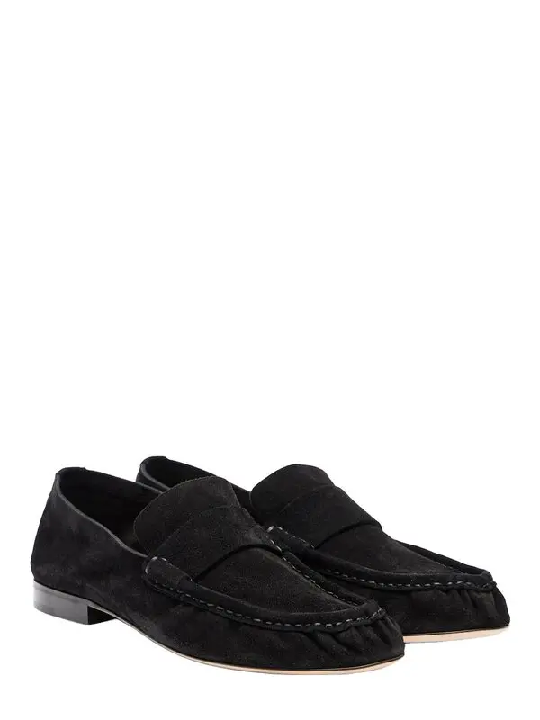THE ROW Suede Loafers - Black