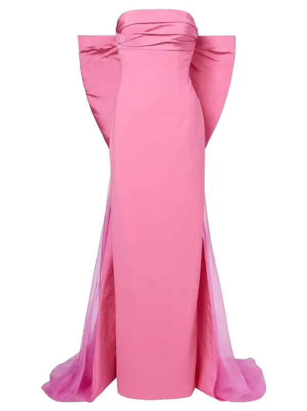 Carolina Herrera Bow-detail Strapless Crêpe Gown - Pink