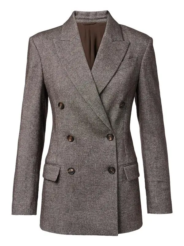 Brunello Cucinelli Wool And Linen-blend Blazer - Brown