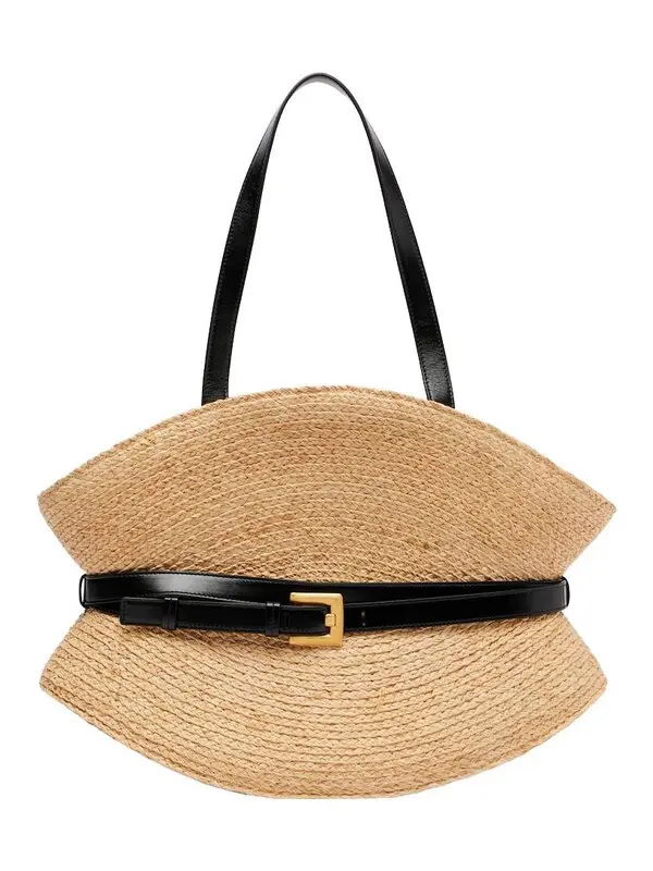 Balmain Shuffle Medium Raffia Tote Bag - Neutrals