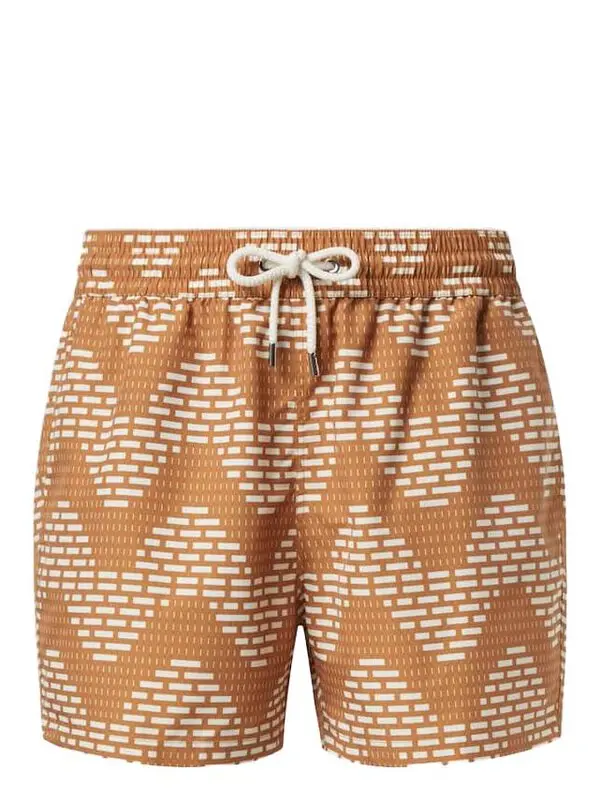 Frescobol Carioca Rio Printed Swim Trunks - Brown