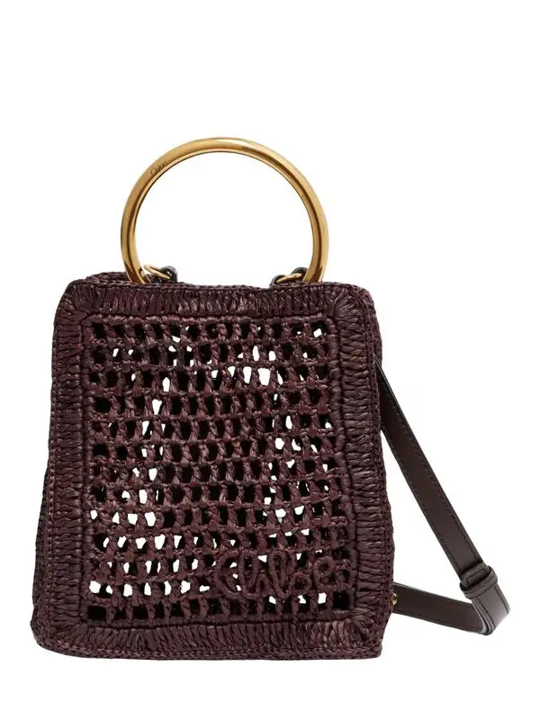 Chloé Summer Banana Mini Raffia Crossbody Bag - Brown