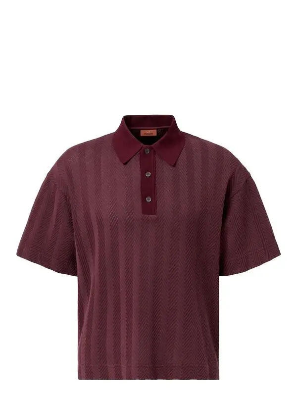 Missoni Zigzag Cotton-blend Polo Shirt - Burgundy