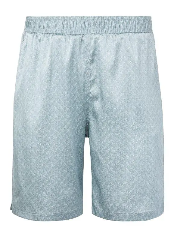 Frescobol Carioca Printed Silk-blend Shorts - Blue