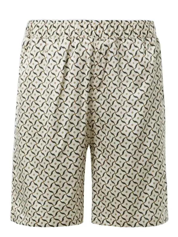 Frescobol Carioca Palma Printed Silk-blend Shorts - Green