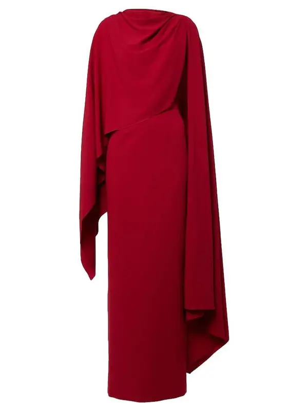 ROKSANDA Demetria Caped Crepe Gown - Red