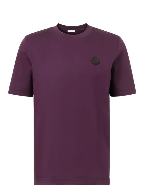 Moncler Logo Cotton Jersey T-shirt - Purple