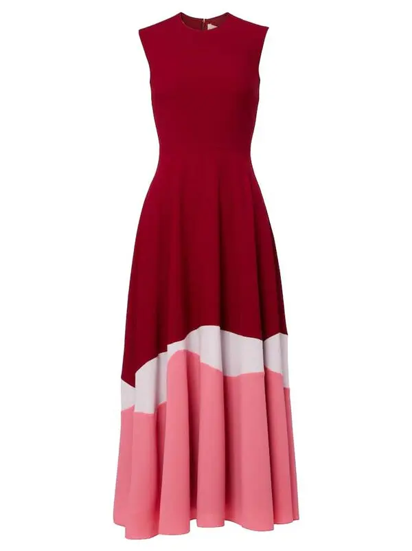 ROKSANDA Gradient Crêpe Cocktail Dress - Burgundy