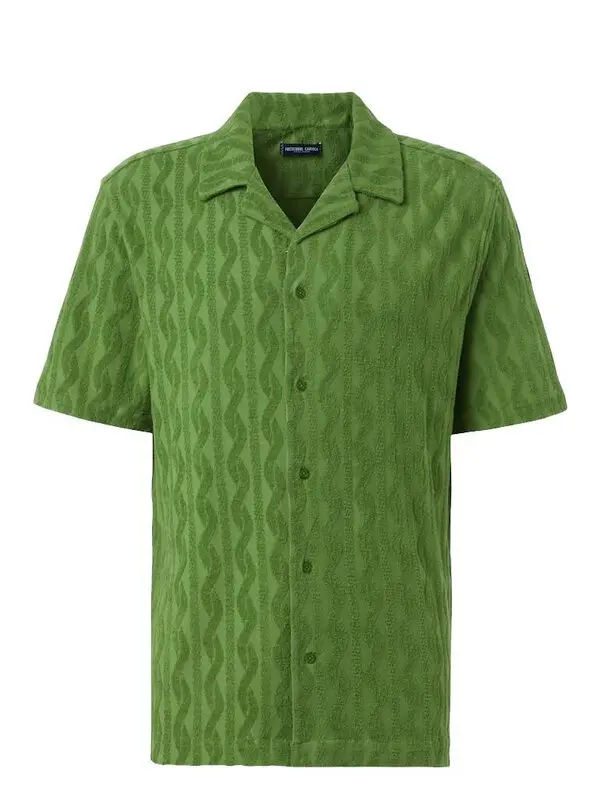 Frescobol Carioca Roberto Cotton, Silk, And Linen Terry Shirt - Green