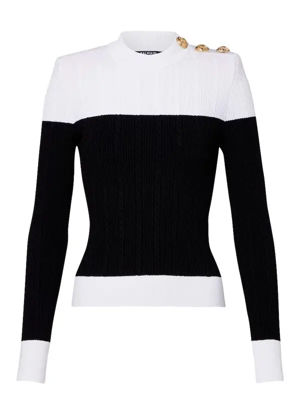Balmain Cable-knit Sweater - Black