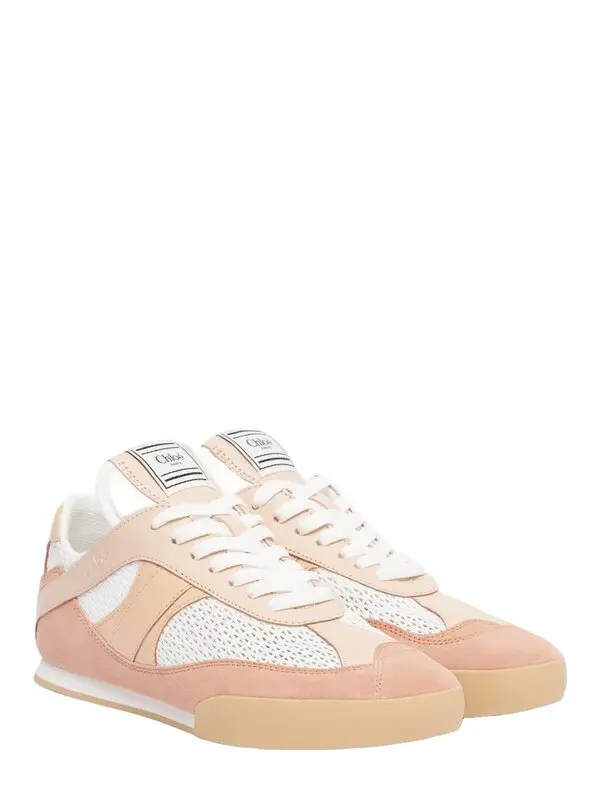 Chloé Kick Leather-trimmed Sneakers - Pink