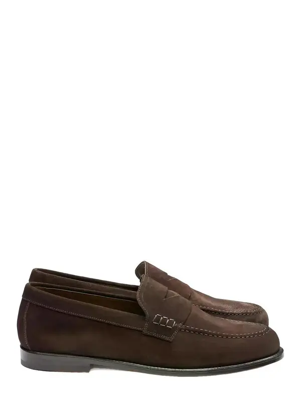 DOUCAL'S Suede Penny Loafers - Brown
