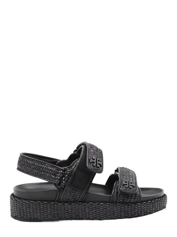Tory Burch Kira Woven Platform Sandals - Black
