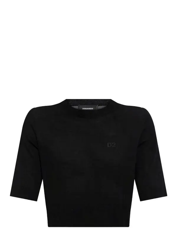 Dsquared2 Logo-embroidered Knit Top - Black