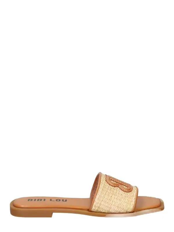 BIBI LOU Logo-embroidered Flat Sandals - Brown