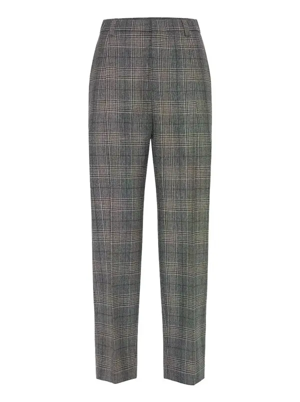 Brunello Cucinelli Checked Trousers - Grey