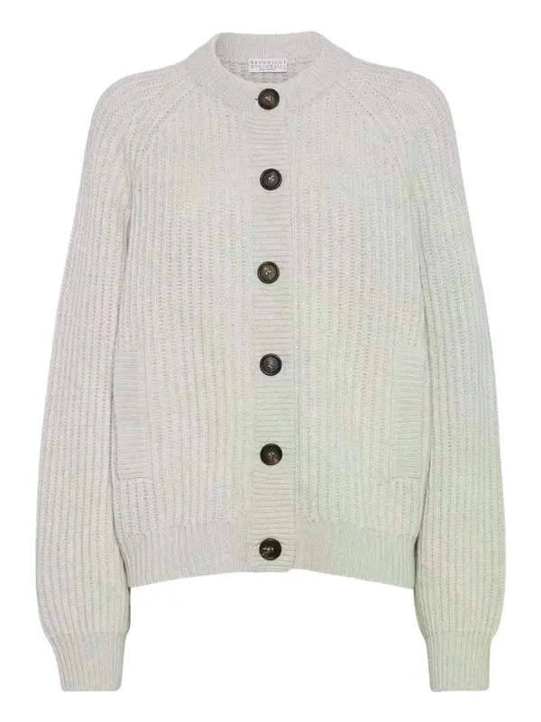 Brunello Cucinelli Ribbed Button-up Cardigan - Neutrals