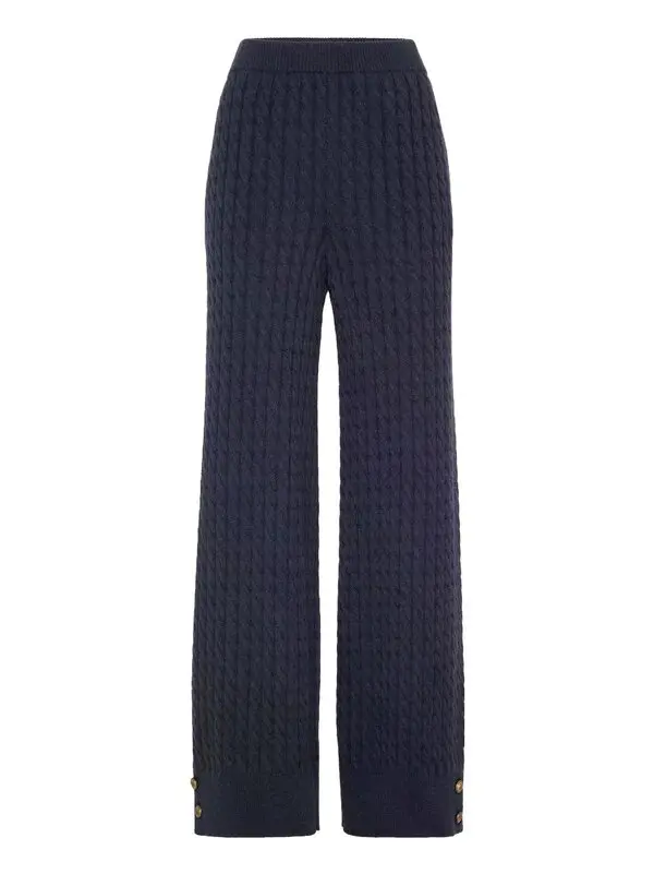 Brunello Cucinelli Cable-knit Trousers - Blue
