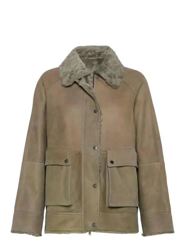 Brunello Cucinelli Zip-up Shearling Jacket - Brown