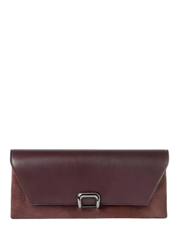 Brunello Cucinelli Contrasting-flap Clutch Bag - Brown