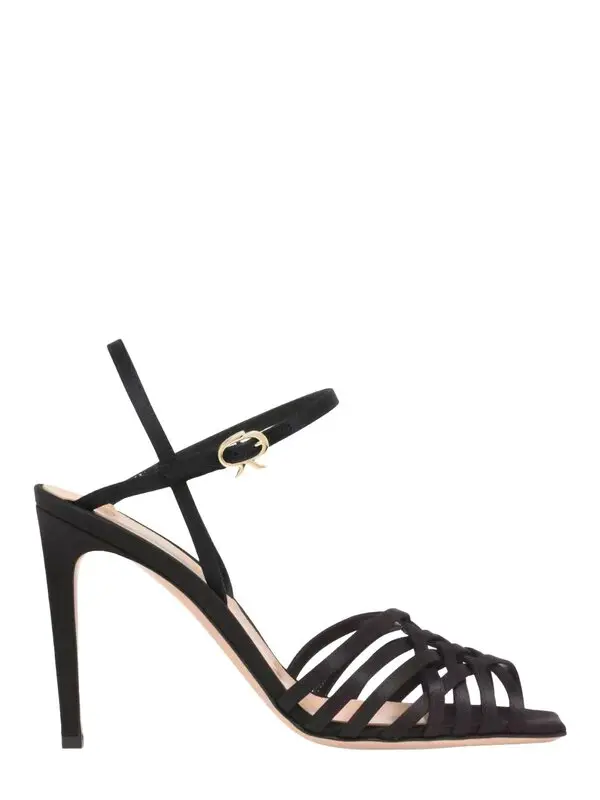 GIANVITO ROSSI Lattice-strap Heeled Sandals - Black