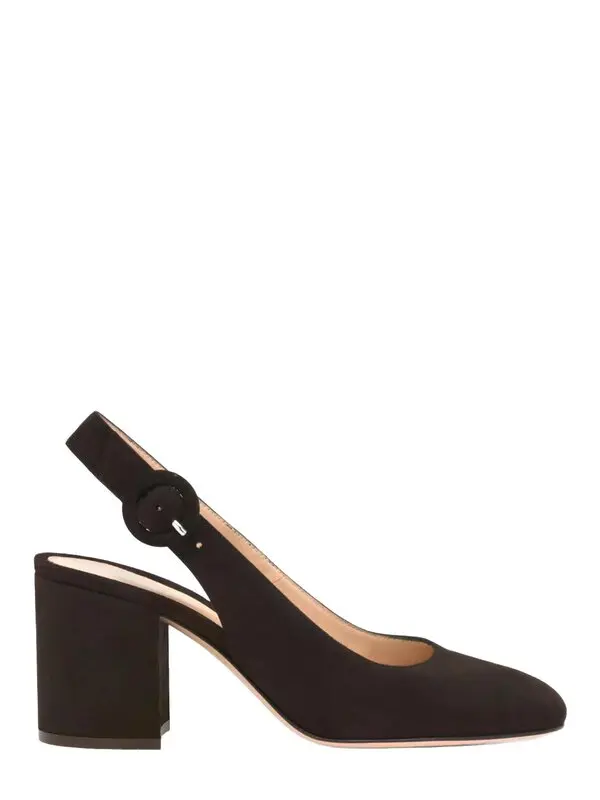 GIANVITO ROSSI Suede Slingback Heeled Pumps - Brown