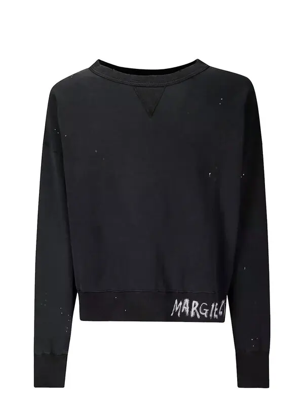 MAISON MARGIELA Cotton Logo-print Sweatshirt - Black