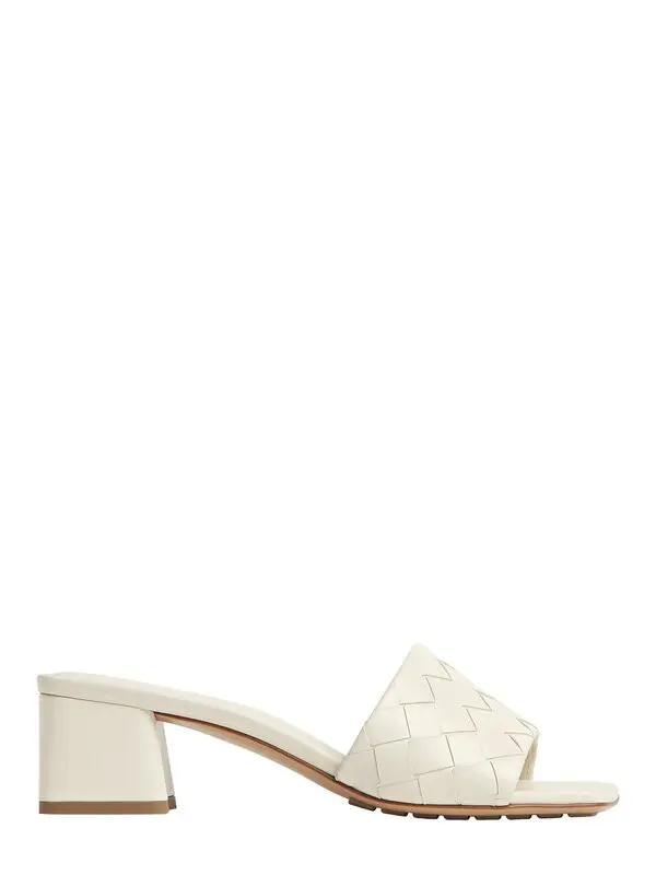 BOTTEGA  VENETA Parco Intrecciato Leather Mule - Sea Salt