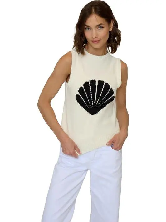 Central Park West Evie Shell Print Tank - Ivory