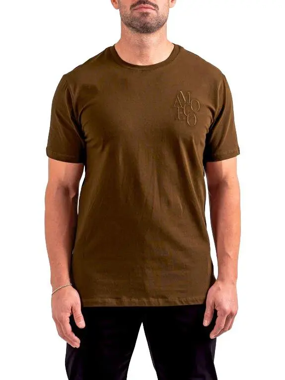 MACEOO Resistance Logo Embroidered T-shirt - Brown
