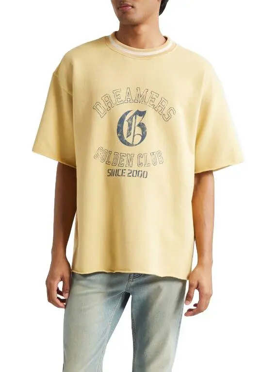 GOLDEN GOOSE Journey Oversize Shirt Sleeve Graphic Sweatshirt - Rattan