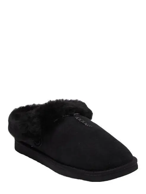 DEARFOAMS Fireside Adelaide Shearling Clog Slipper - Black